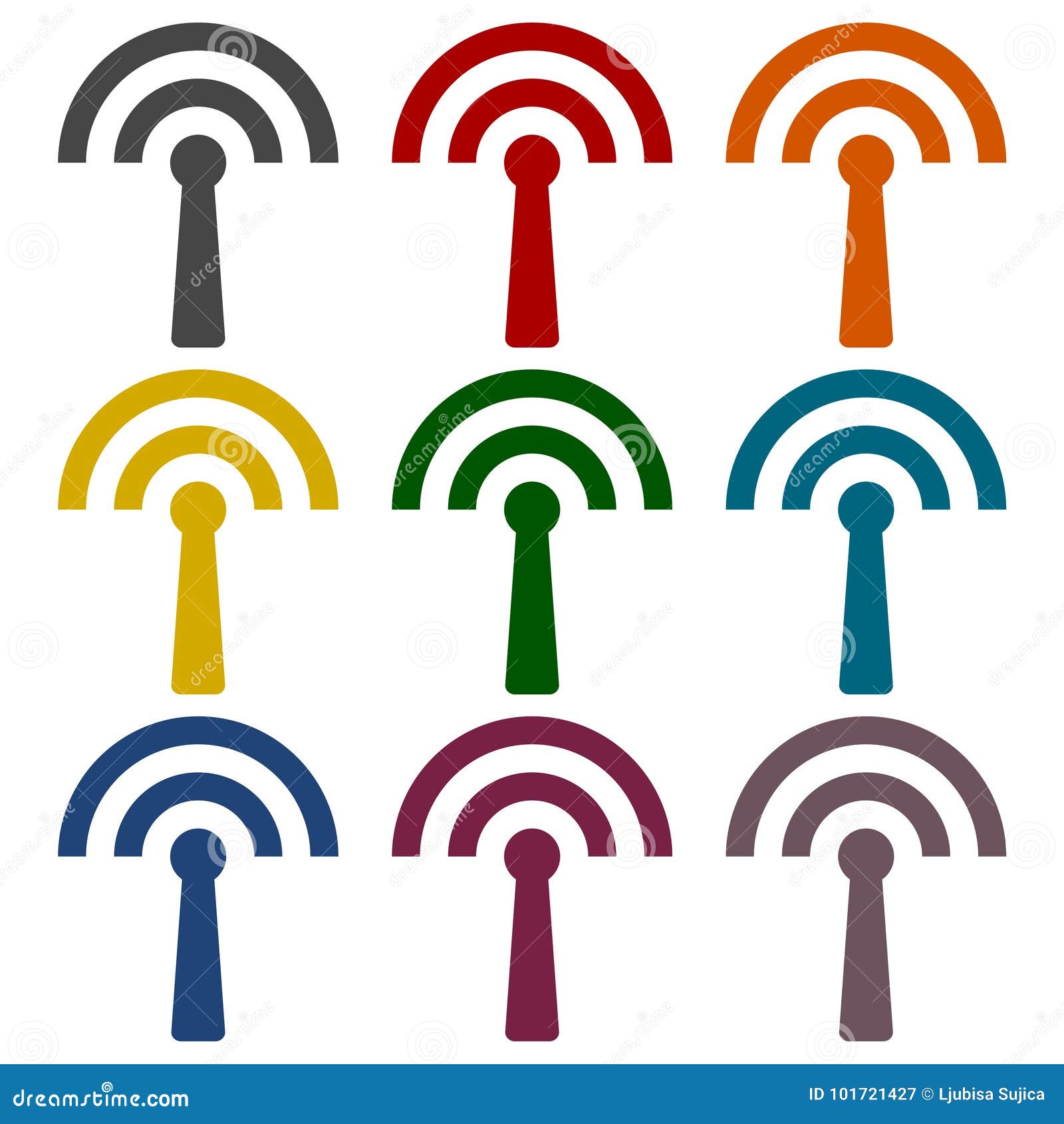 Transmitter icons set stock illustration. Illustration of isolated ...