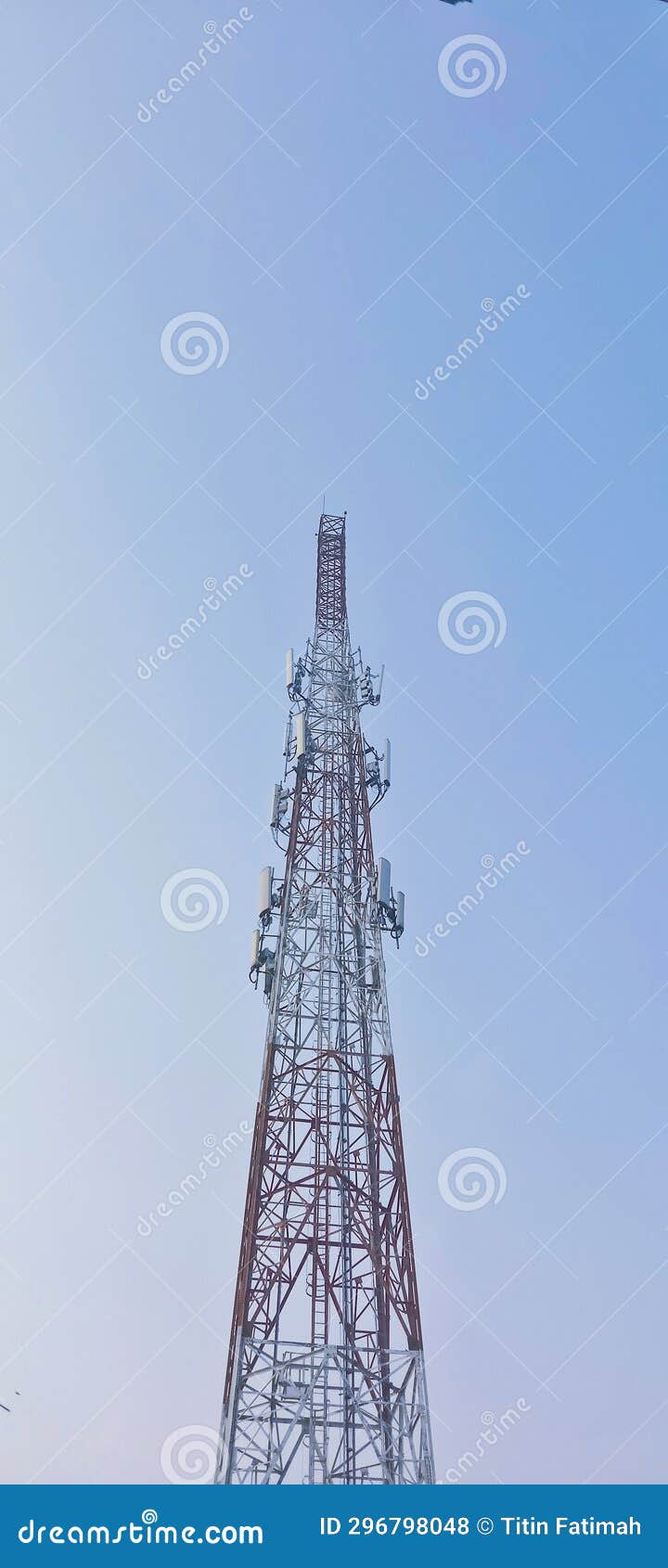 The Transmitting Tower Stands Towering into the Sky Stock Photo - Image ...
