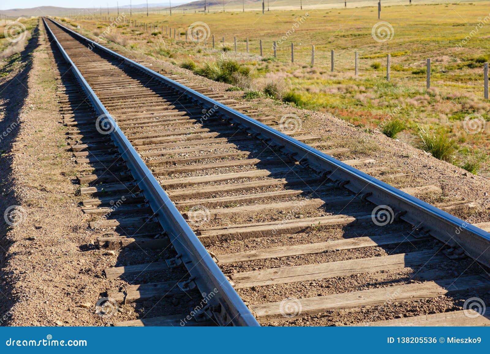 Transmongol Railway, Single-track Railway Stock Photo - Image of ...