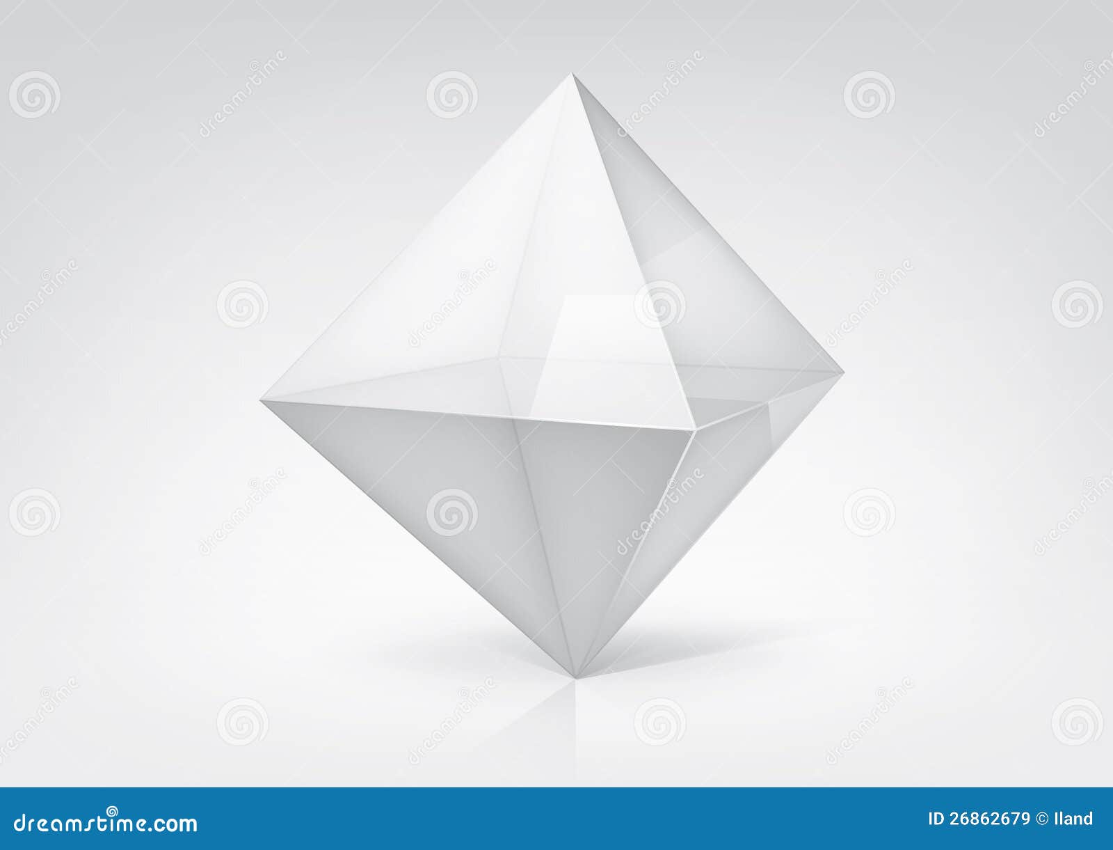 Transparante octaëder vector illustratie. Illustration of spatie - 26862679