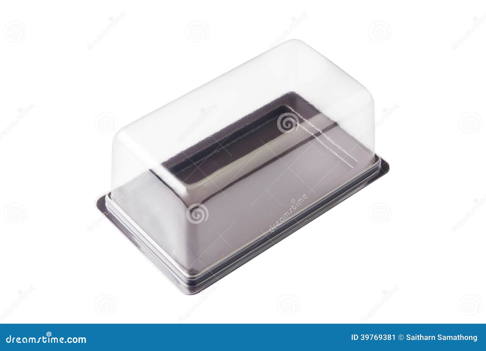 Transparante Plastic Doos Op Witte Achtergrond. Stock Afbeelding ...