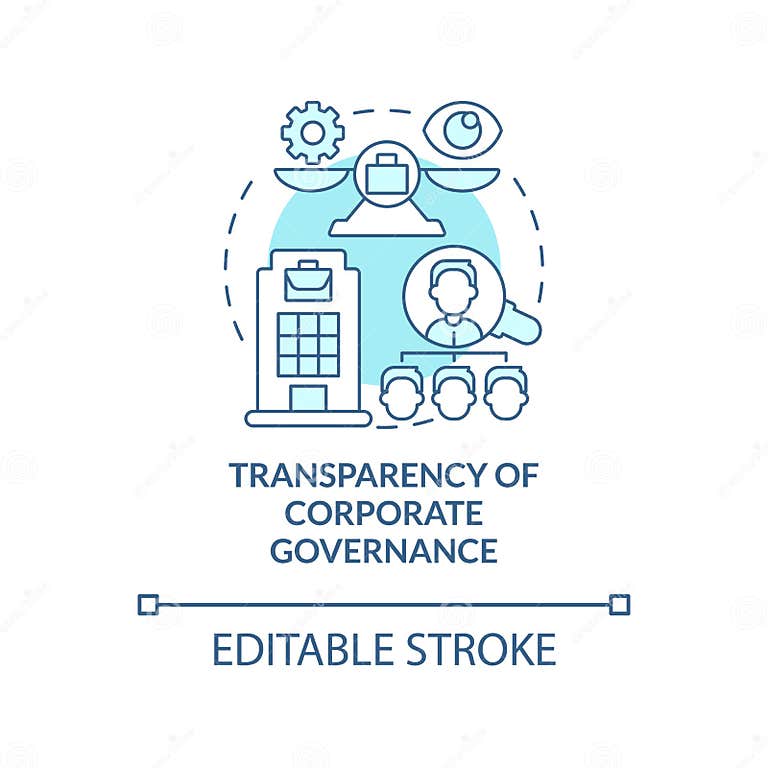Transparencia Del Icono De Concepto Azul De Gobernanza Corporativa