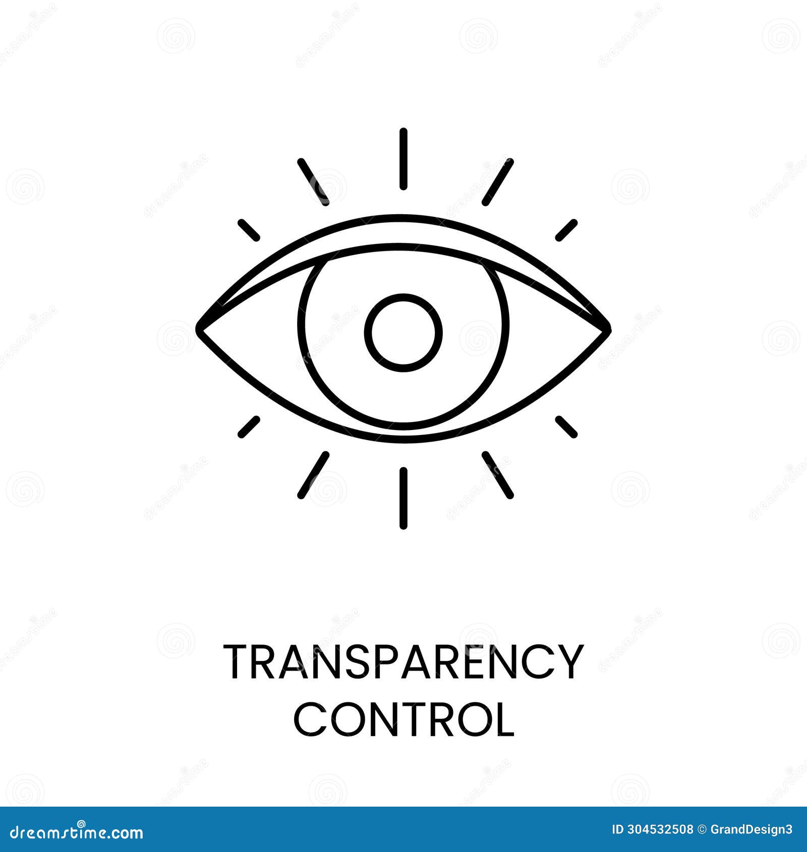 Transparencia O Control Del Icono Lineal En El Ojo En Vector ...