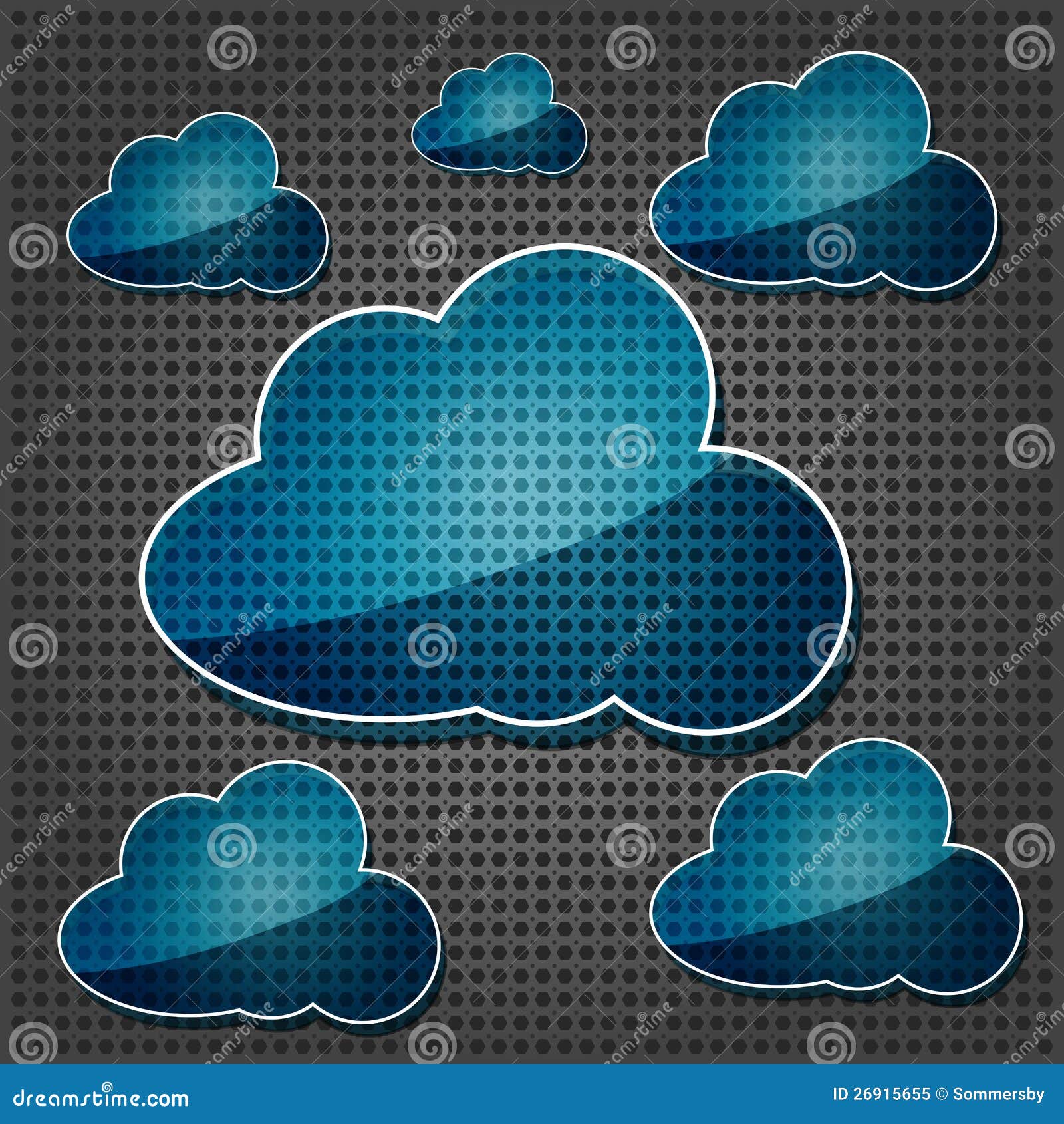 Transparency Blue Cloud Computing Icons Stock Vector - Illustration of ...