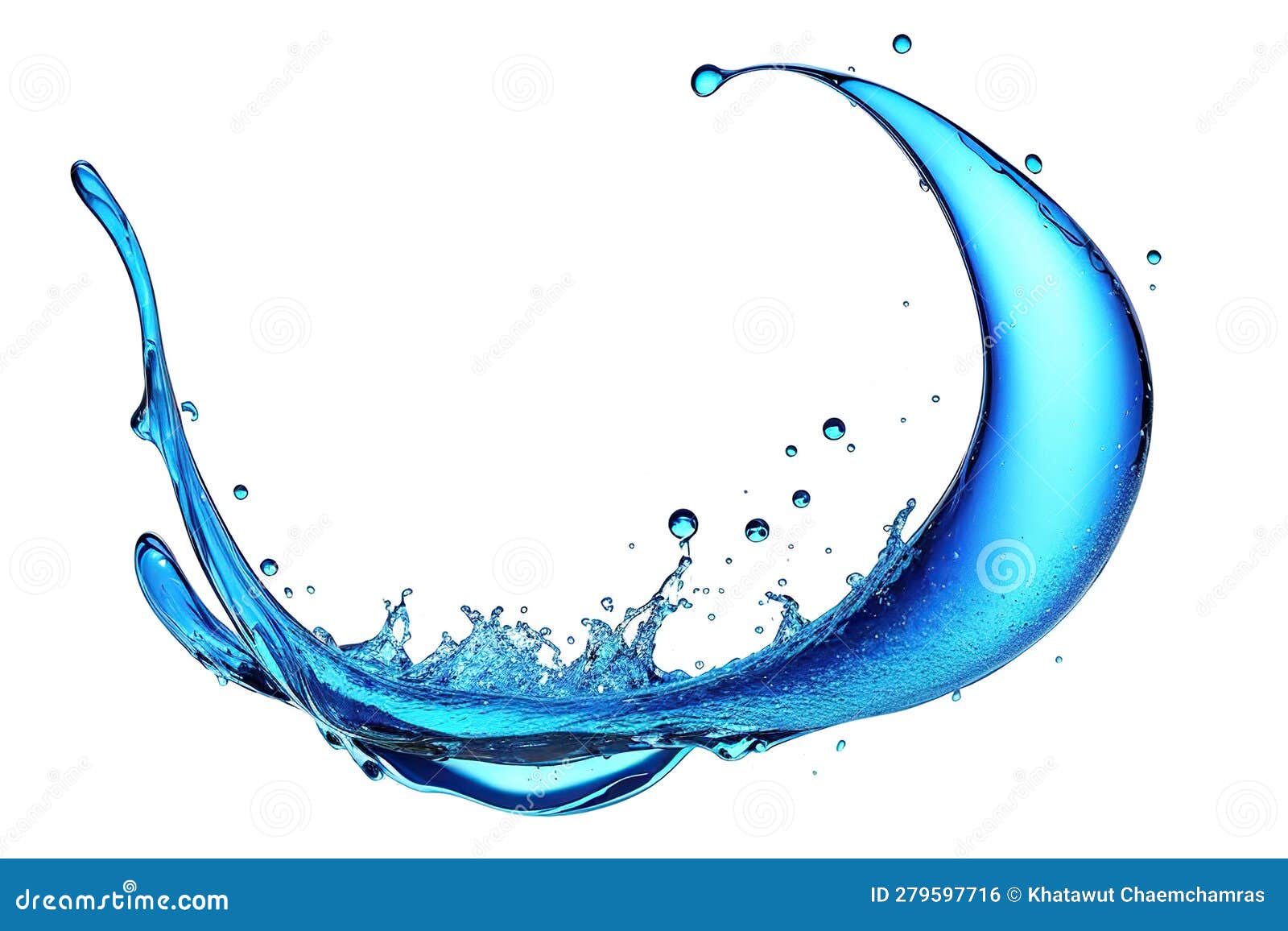 Transparency Blue Water Splash Isolated on White Background Stock ...