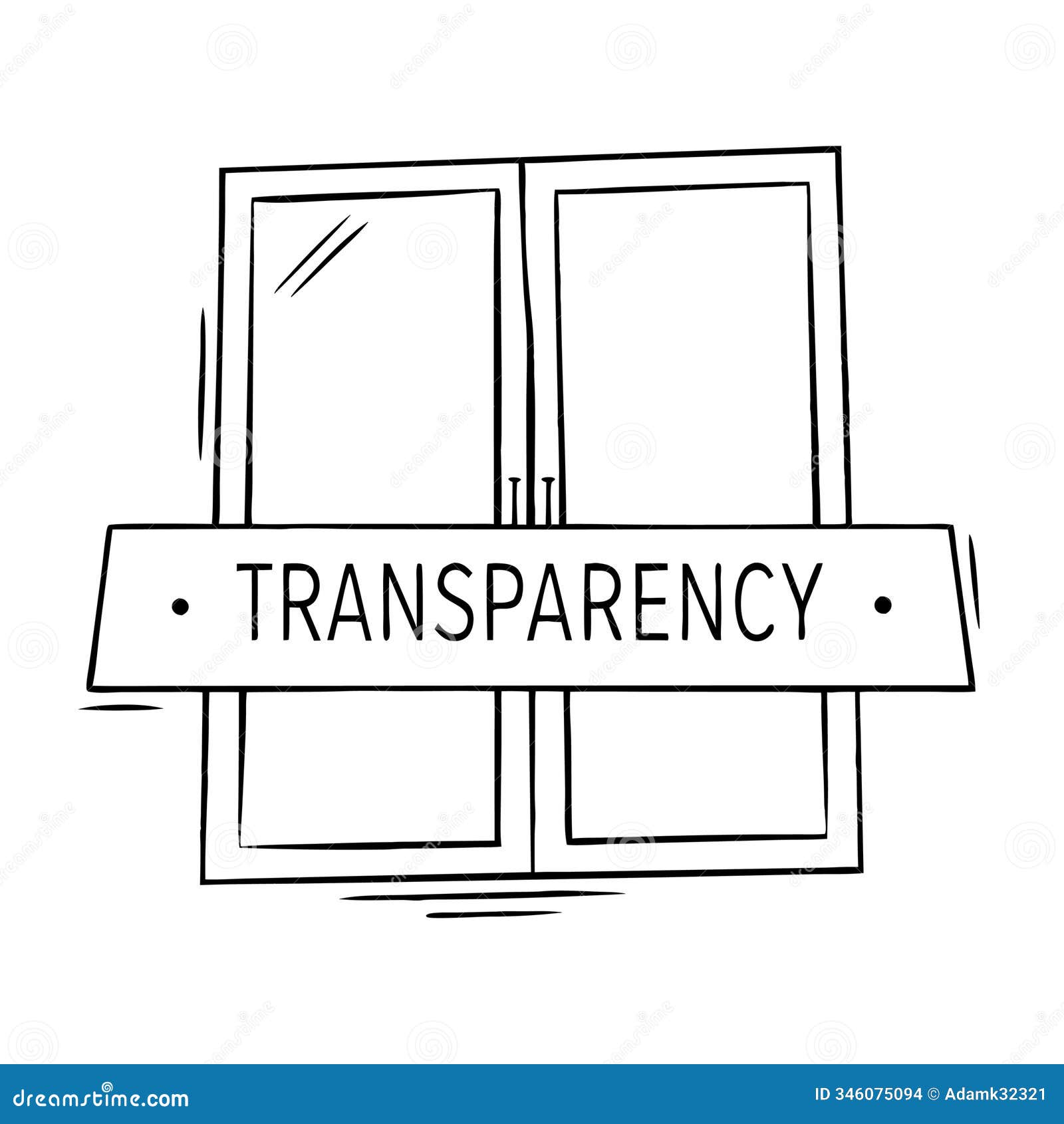 Transparency Concept Illustrated with Vector Window and Sign for ...