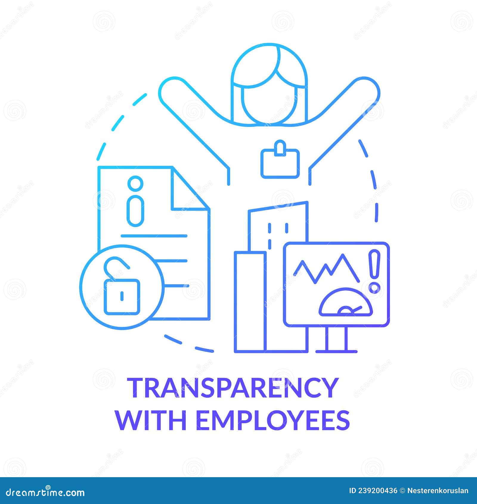 Transparency with Employee Blue Gradient Concept Icon Stock Vector ...