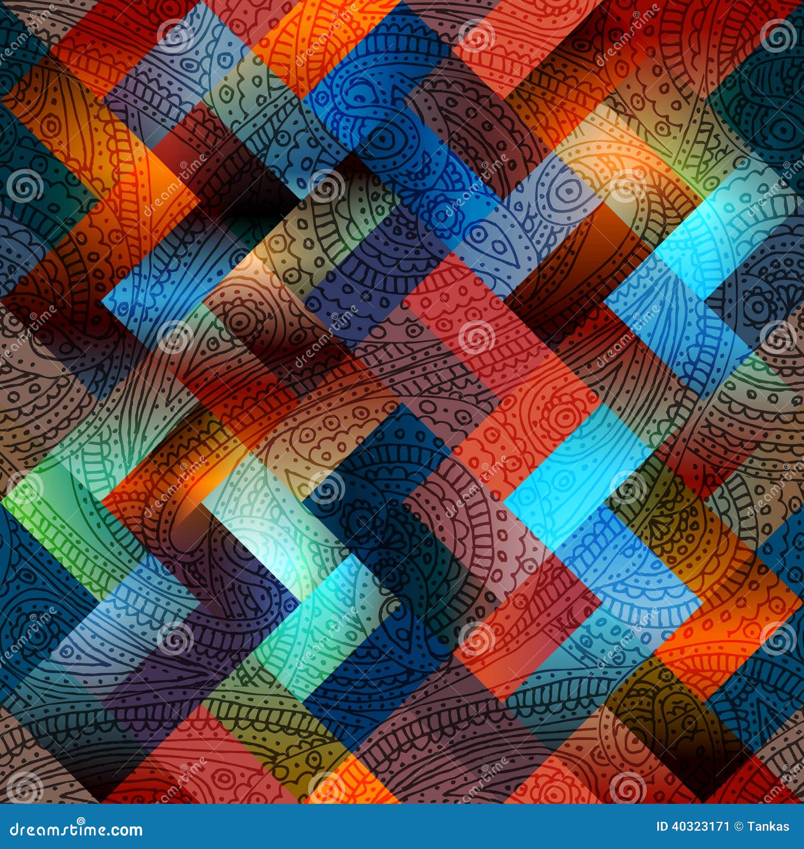 Transparency Paysley on Geometric Background Stock Vector ...