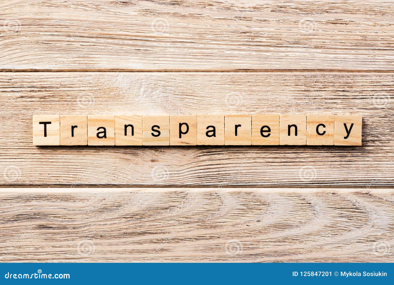 Transparency Word Written on Wood Block. Transparency Text on Table ...