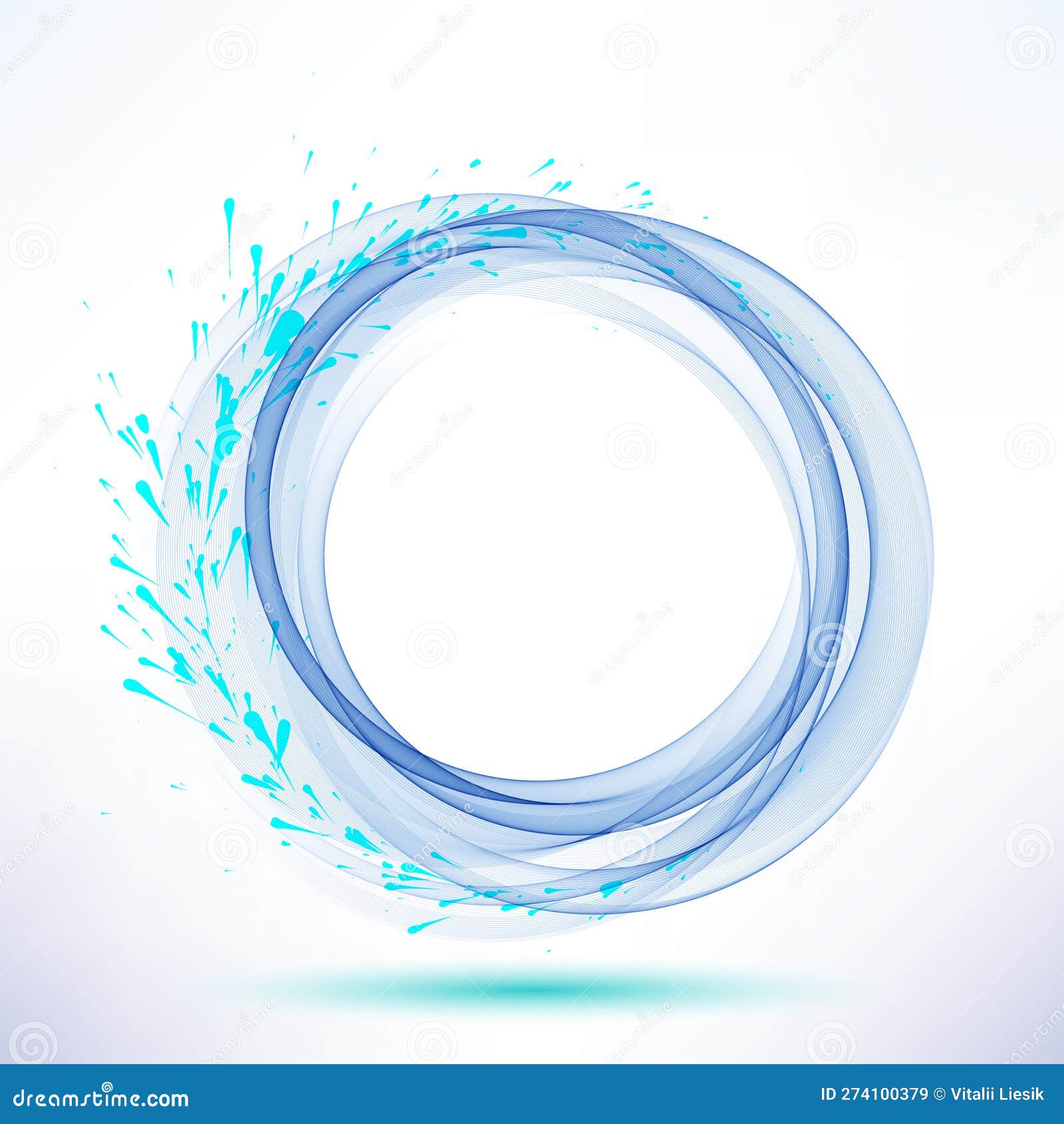 Transparent Abstract Blue Circle Wave with Splash Effect. Design ...