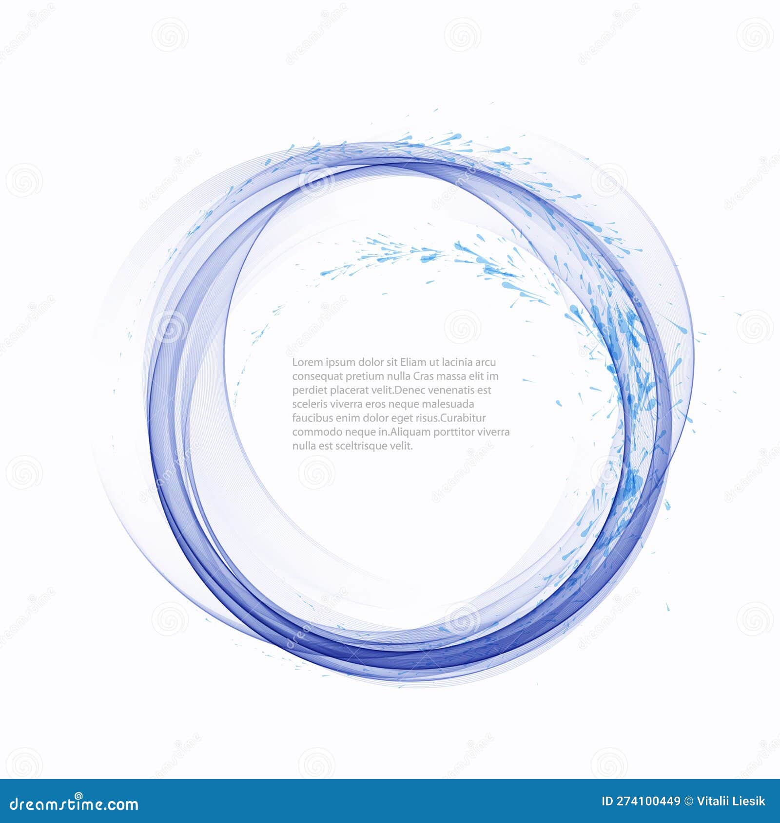 Transparent Abstract Blue Circle Wave with Splash Effect. Design ...
