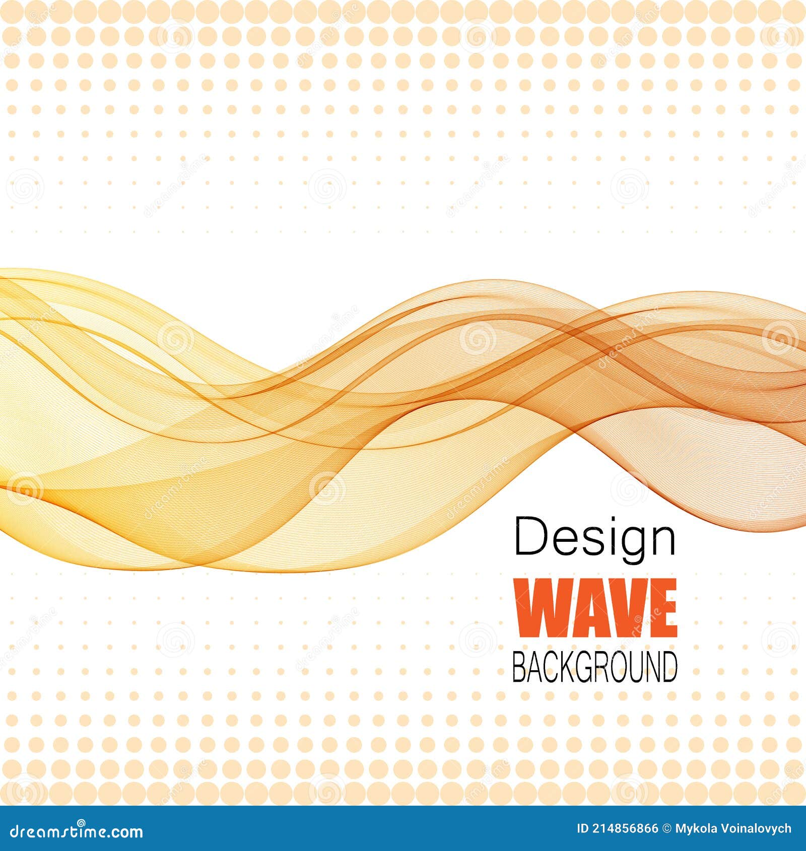Transparent Abstract Orange Wave. Layout for Advertising Stock Vector ...