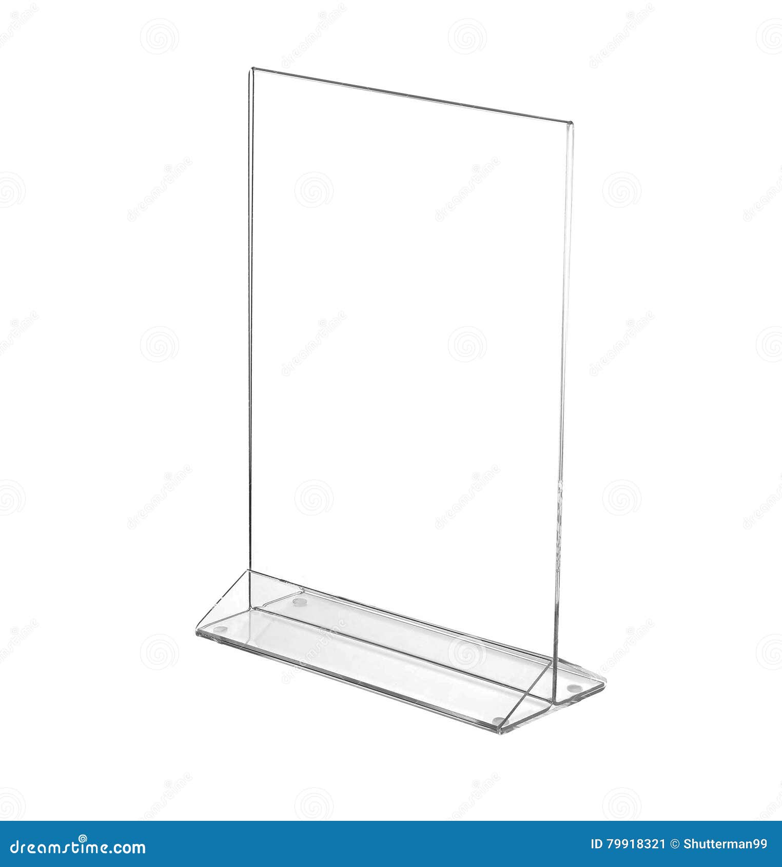 Transparent Acrylic Table Stand Display for Menu Isolated, White ...