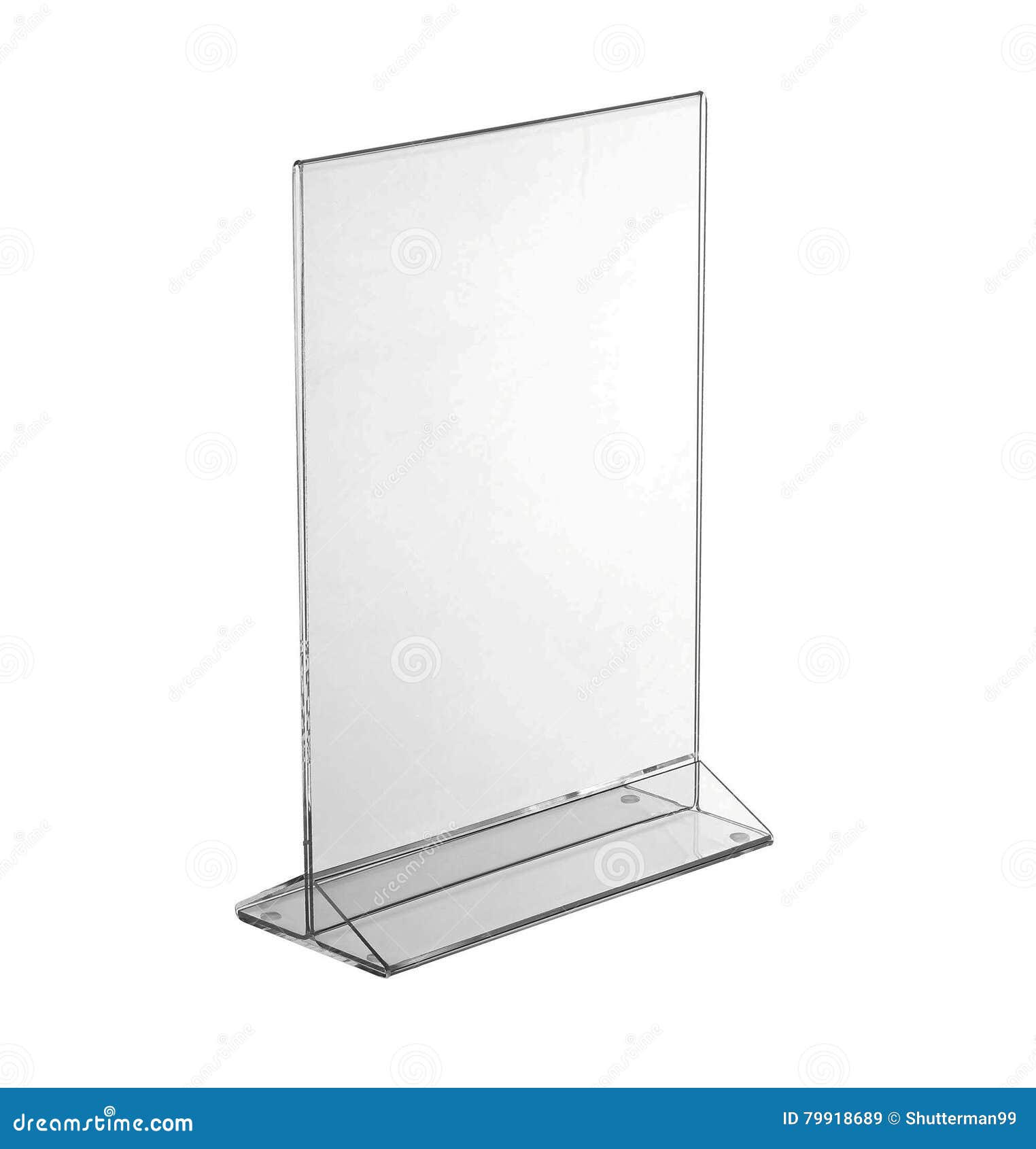 Transparent Acrylic Table Stand Display for Menu Isolated, White ...