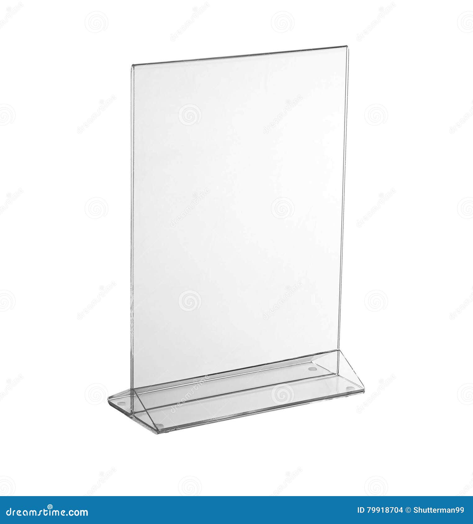 Transparent Acrylic Table Stand Display for Menu Isolated, White ...