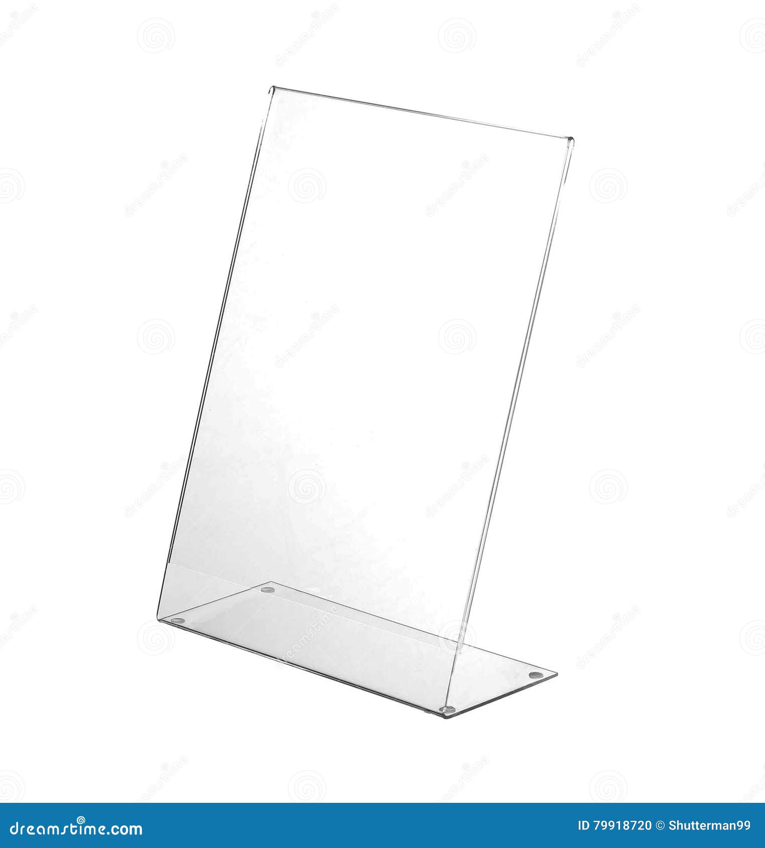 Transparent Acrylic Table Stand Display for Menu Isolated, White ...