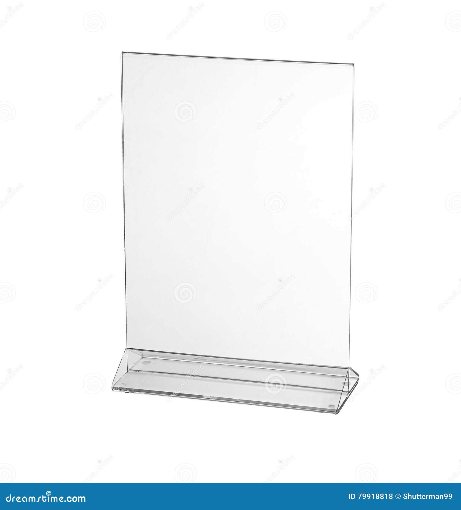 Transparent Acrylic Table Stand Display for Menu Isolated, White ...