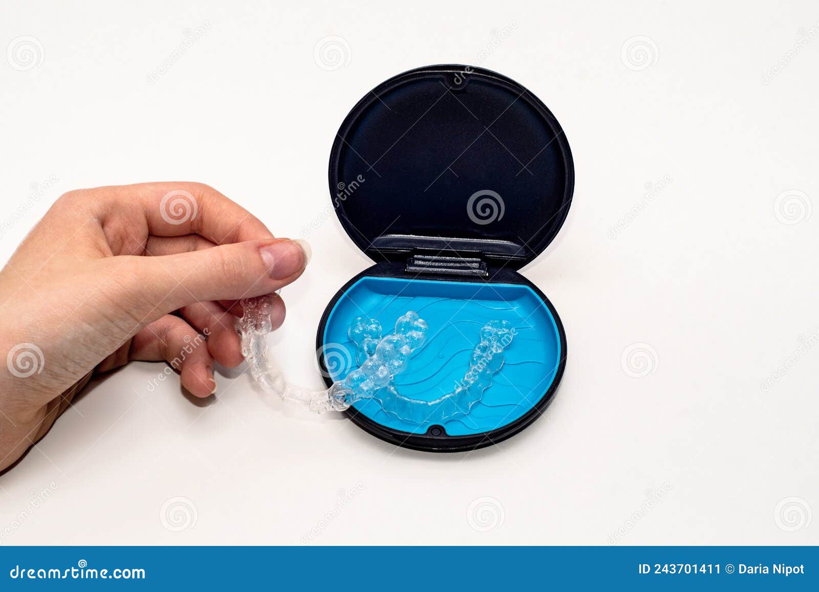 Transparent Aligners and Storage Case. Invisible Braces. Clear Teeth ...