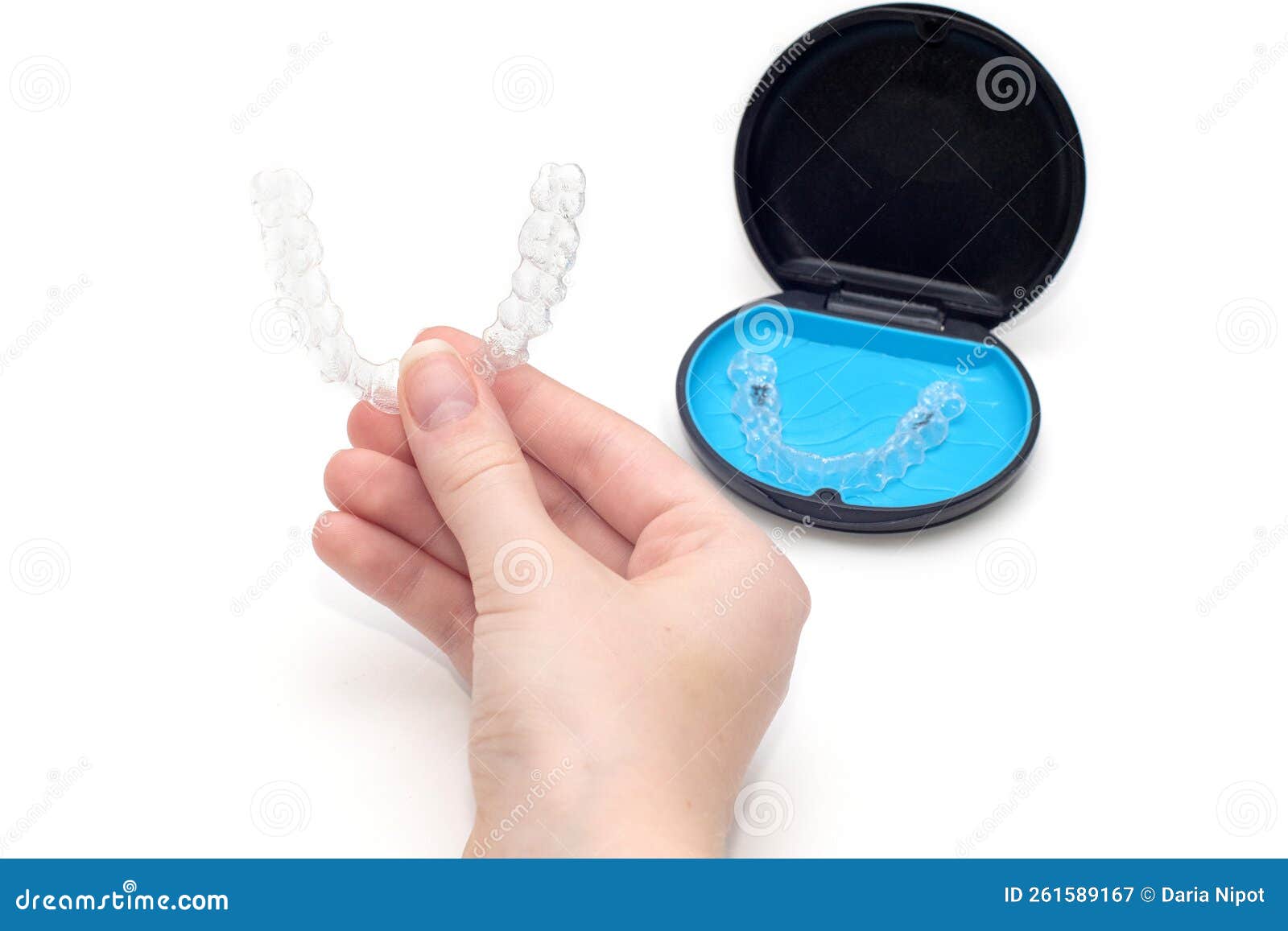 Transparent Aligners and Storage Case. Invisible Braces. Clear Teeth ...