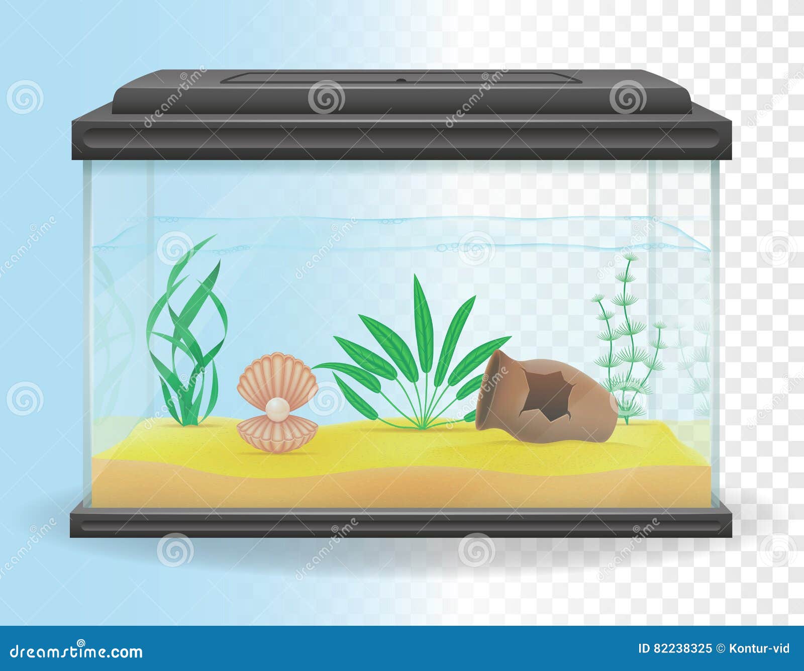 Aquarium Vector Isolated On White. Fish Tank, Front View ...
