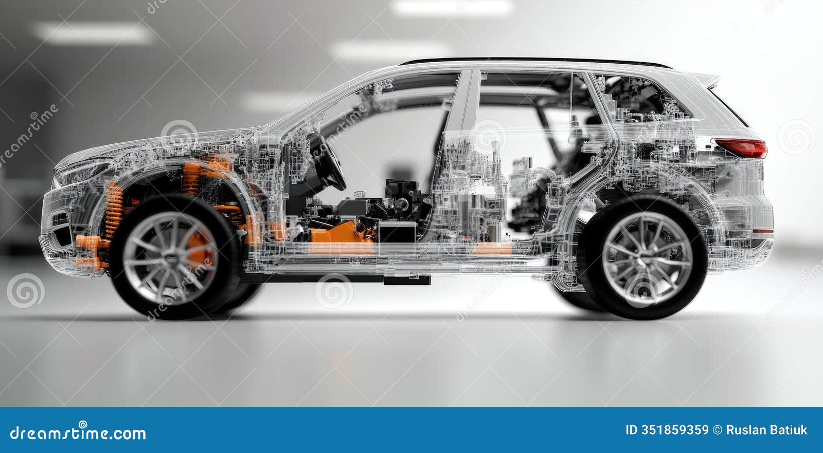 Transparent Auto: Internal Structure, Car Mechanisms, Modern Transport ...