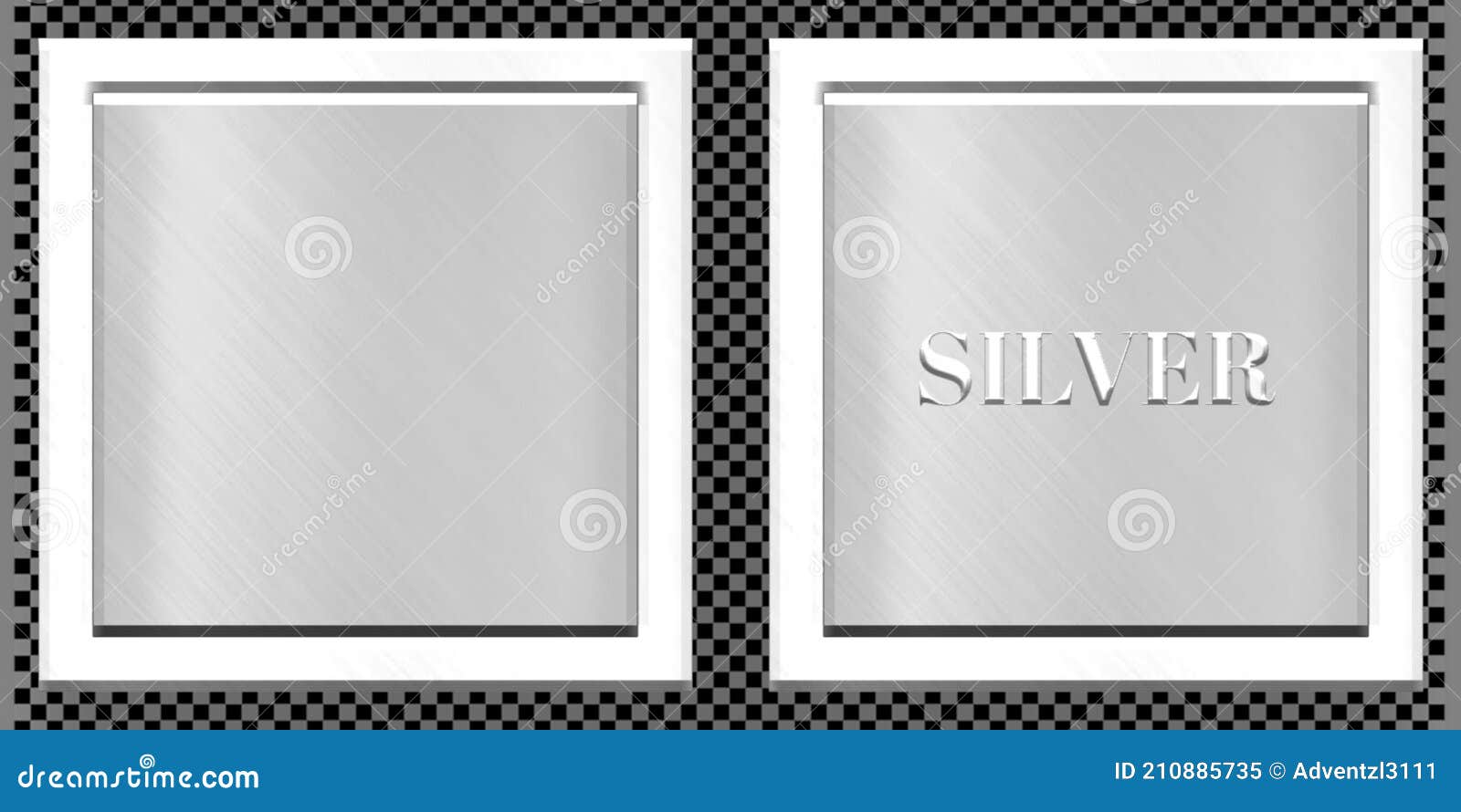3D Frame Button Silver Coloured Design Stock Image - Illustration of ...