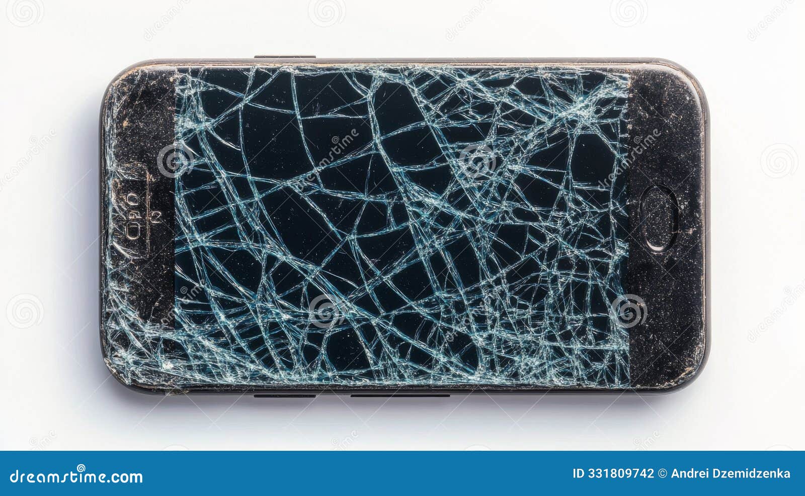 Transparent Background with Broken Display Screen of a Smartphone or ...