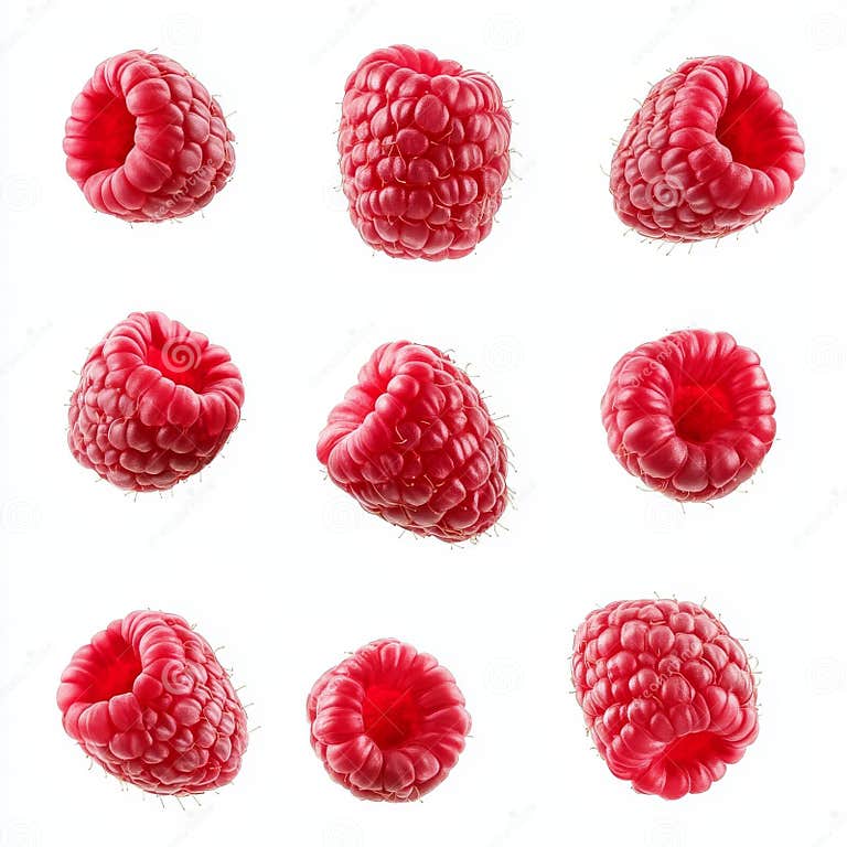 A Transparent Background Featuring a Flying Raspberry Stock Image ...