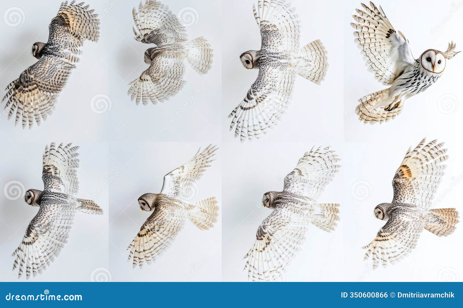 On a Transparent Background, a Flying Barn Owl Flapping Its Wings in ...