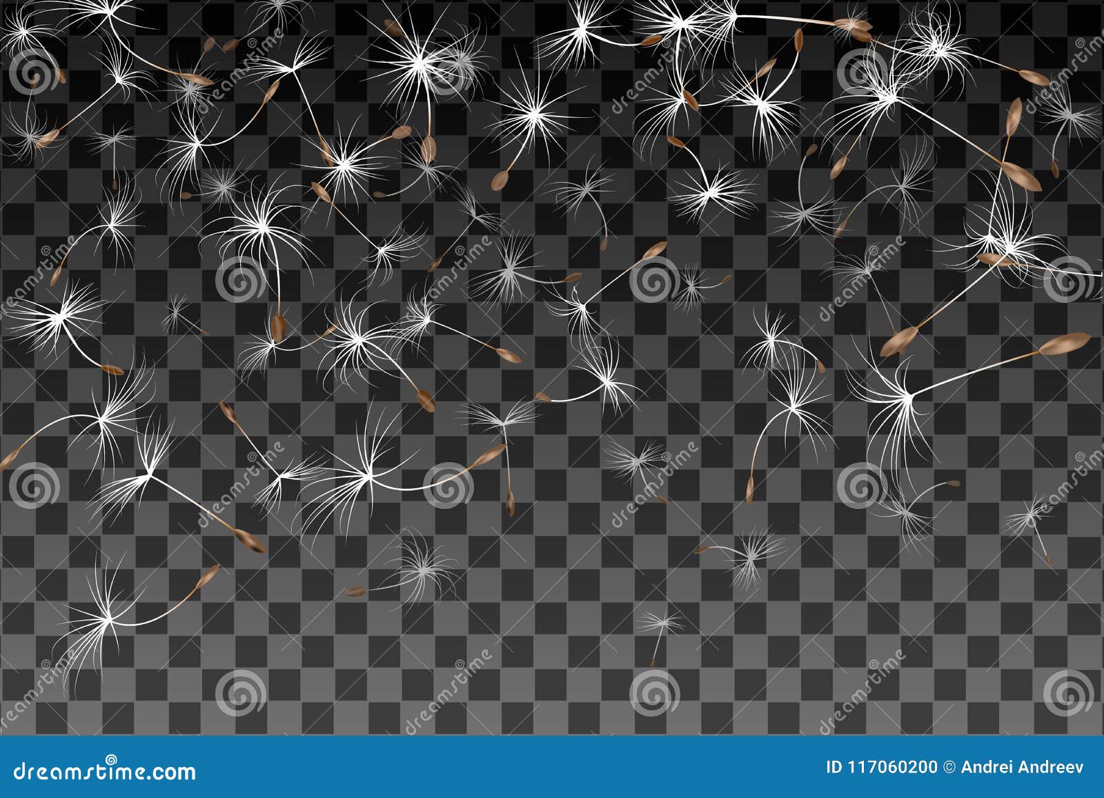 Transparent Background with Flying Dandelion. Vector. Stock Vector ...