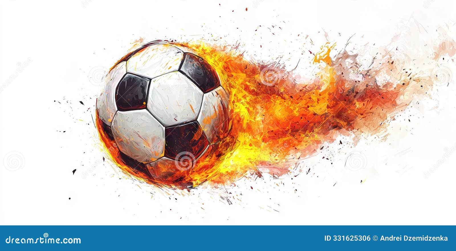 On a Transparent Background, a Football is on Fire. Stock Photo - Image ...