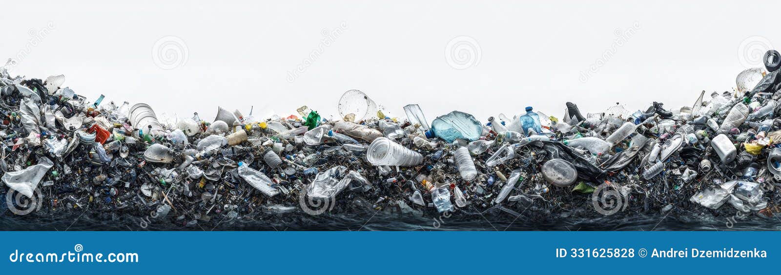 On a Transparent Background, Garbage is Thrown into a Polluted Ocean ...