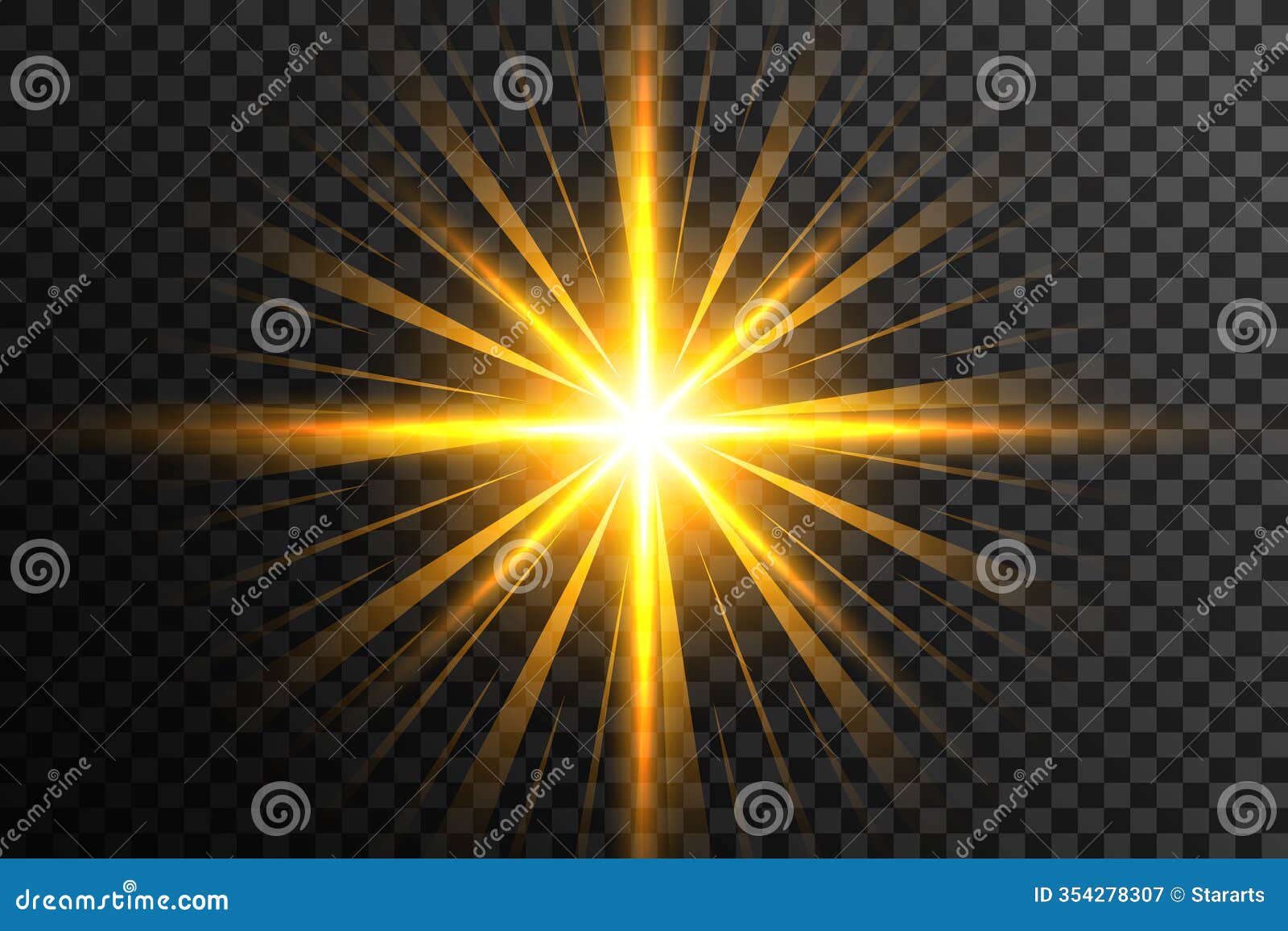 Transparent Background with Glowing Sunlight Rays Explode Effect Stock ...