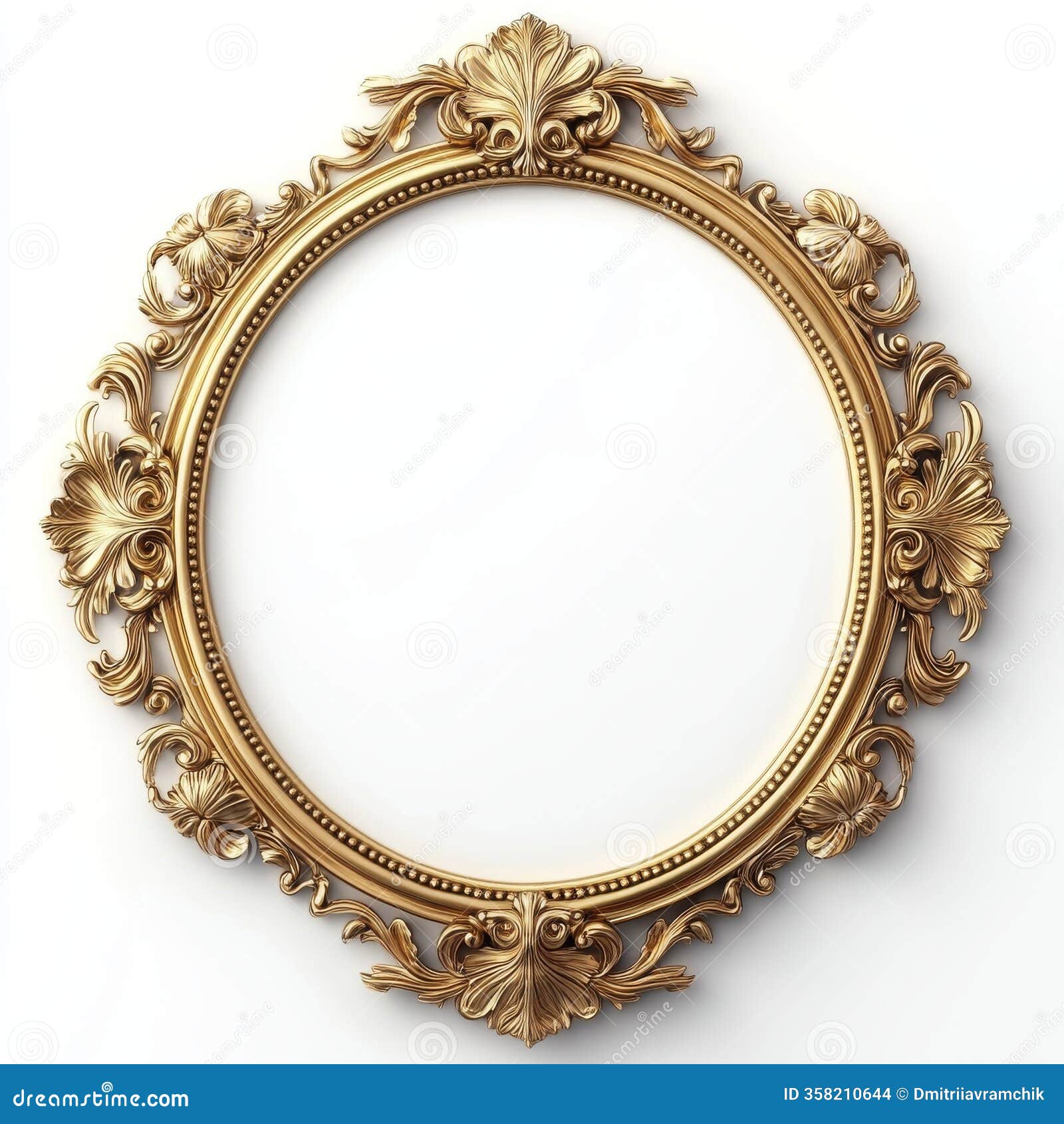A Transparent-background, Gold, Empty Oval Frame Stock Photo - Image of ...