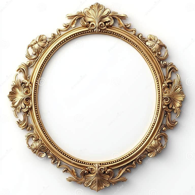 A Transparent-background, Gold, Empty Oval Frame Stock Photo - Image of ...