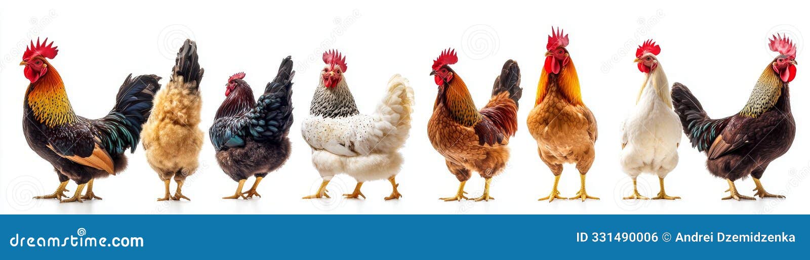 On a Transparent Background, a Group of Chickens Hens are Pictured ...