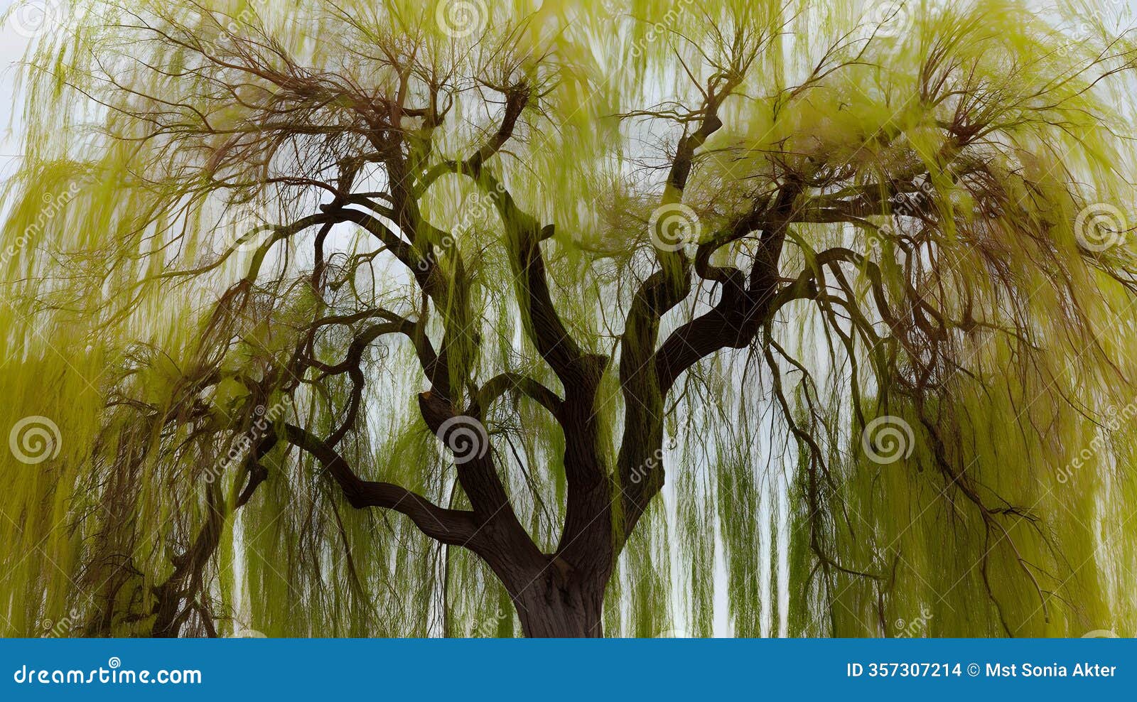A Transparent Background Reveals a Lush, Green Weeping Willow Tree with ...