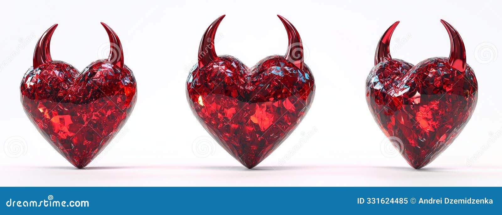 On a Transparent Background, a Set of Devil Hearts is Isolated. Stock ...