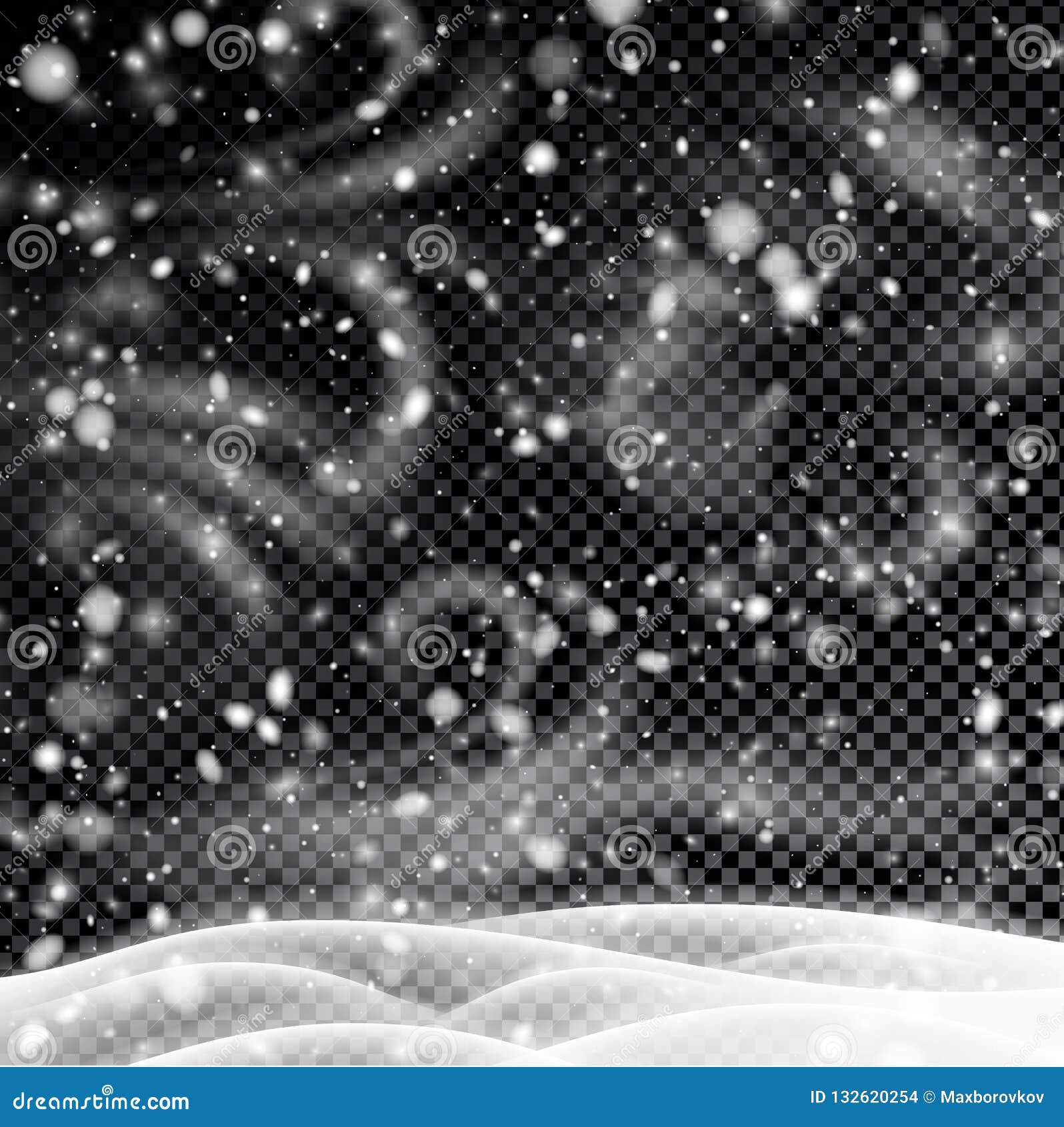 Transparent Background With Winter Landscape, Snow And Blizzard. Stock ...