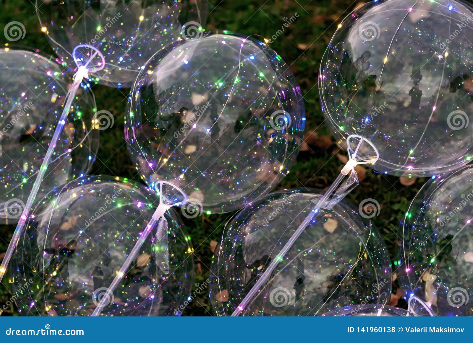 Transparent Balloons with Multi-color Lights Inside Stock Photo - Image ...