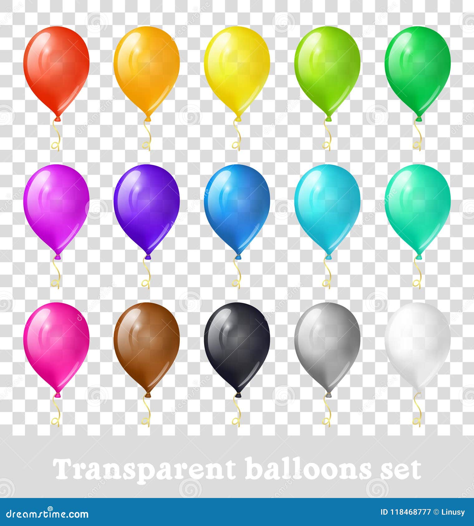 Transparent balloons set stock vector. Illustration of carnival - 118468777