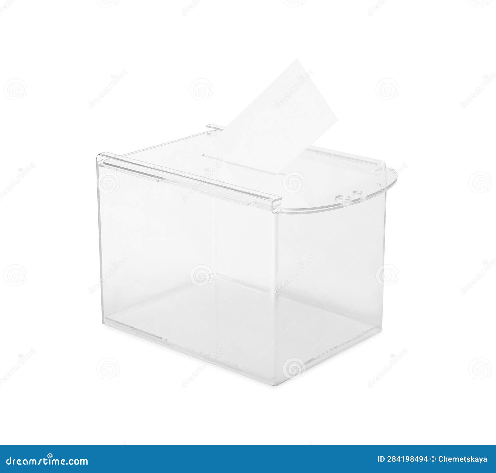 Transparent Ballot Box with Vote Isolated on White Stock Photo - Image ...