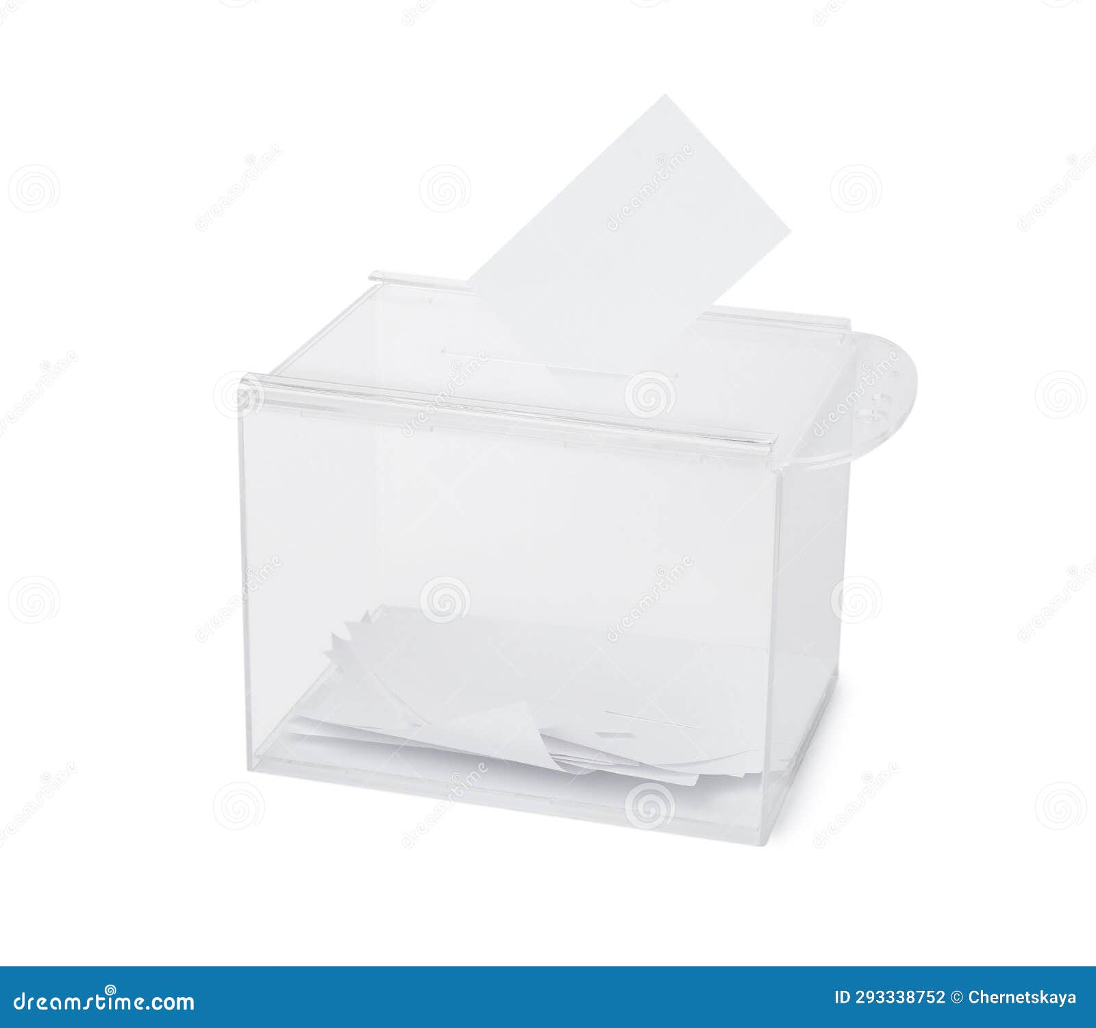 Transparent Ballot Box with Vote Isolated on White Stock Photo - Image ...