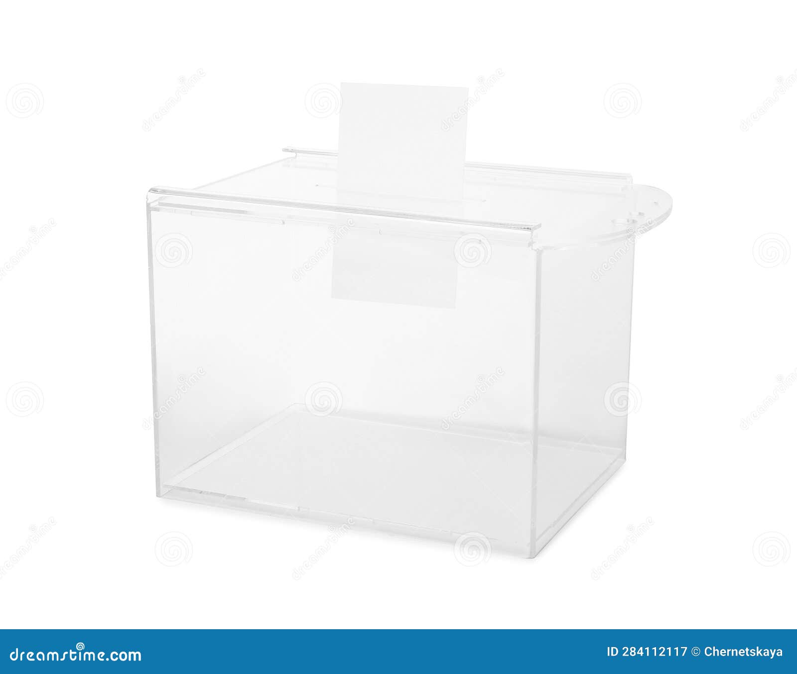 Transparent Ballot Box with Vote Isolated on White Stock Image - Image ...