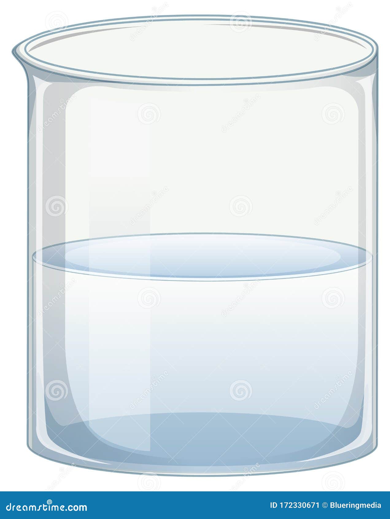 Transparent Beaker with Clear Water on White Background Stock Vector ...