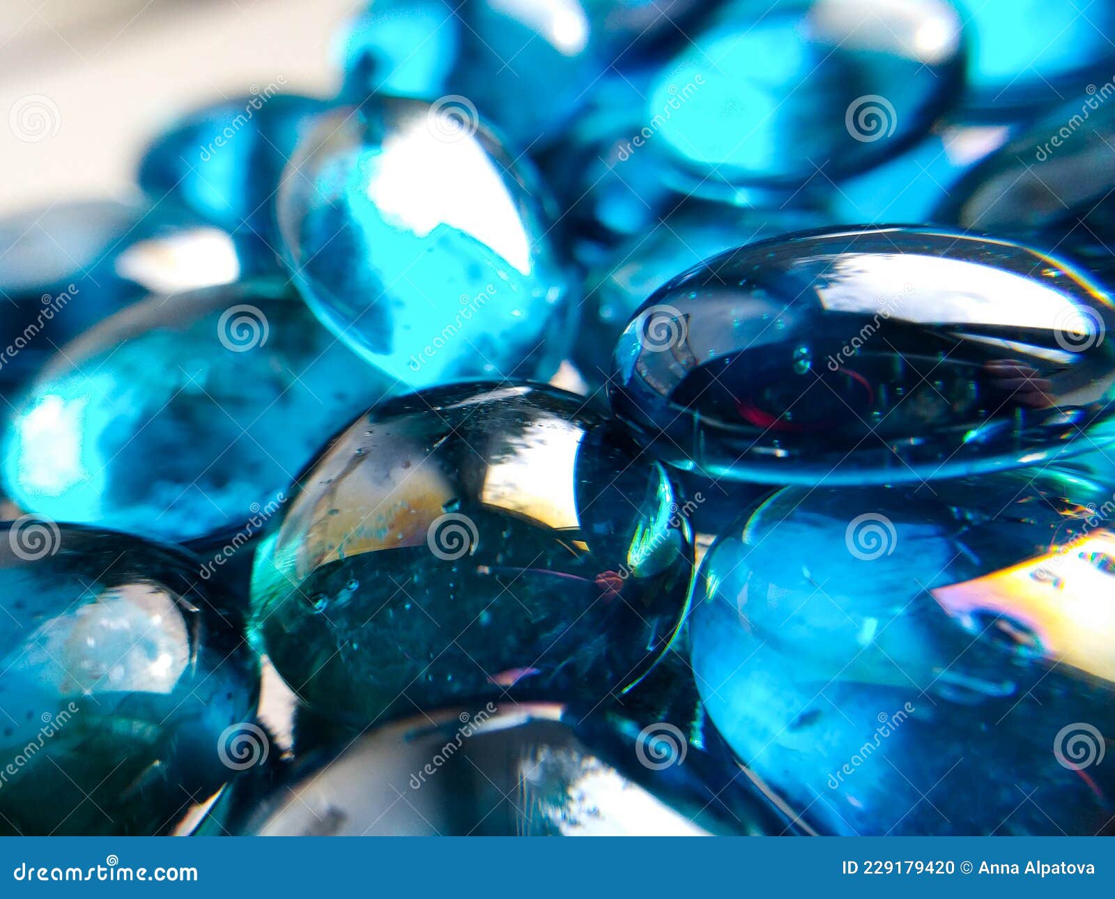Transparent Beautiful Magic Glass Blue Stones Macro Stock Photo - Image ...