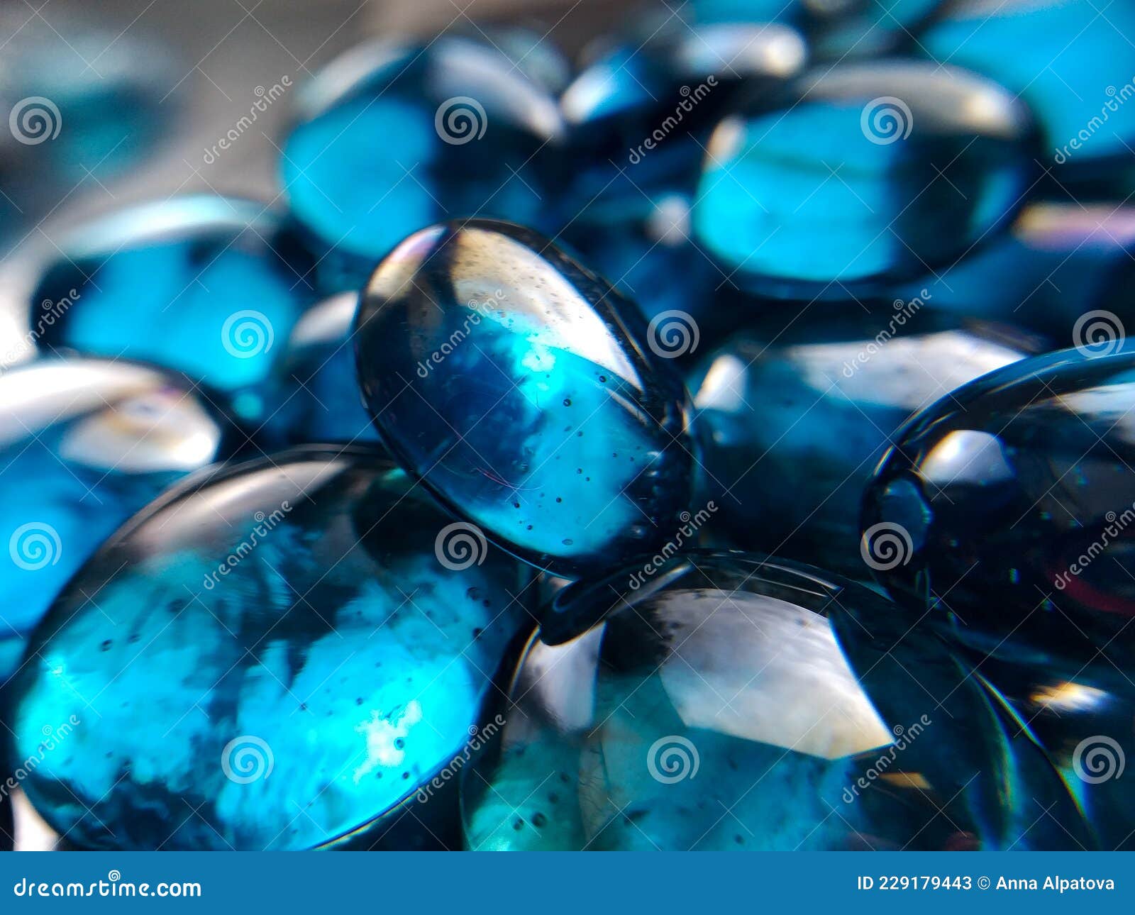 Transparent Beautiful Magic Glass Blue Stones Macro Stock Image - Image ...