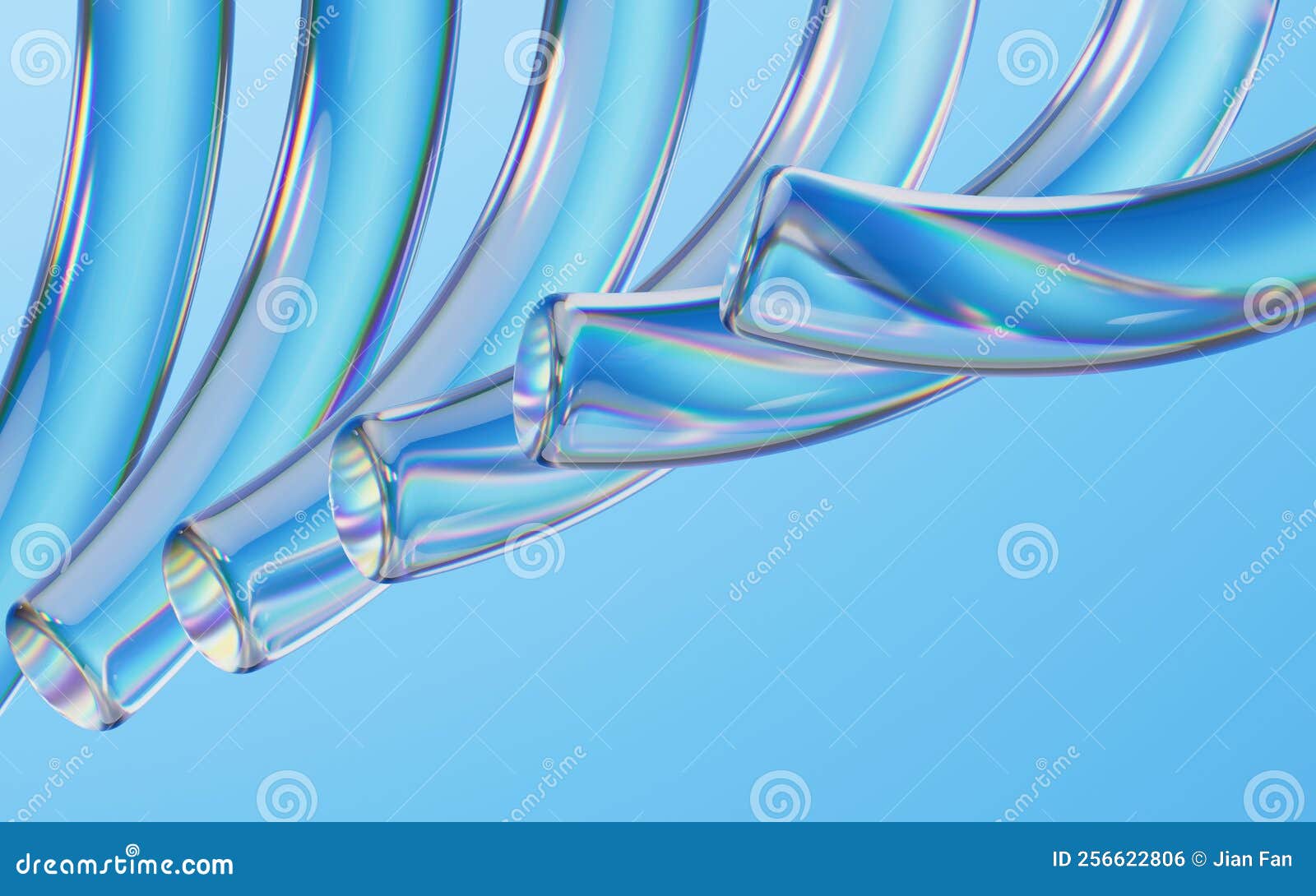 Transparent Bend Pole with Abstract Geometric Background, 3d Rendering ...