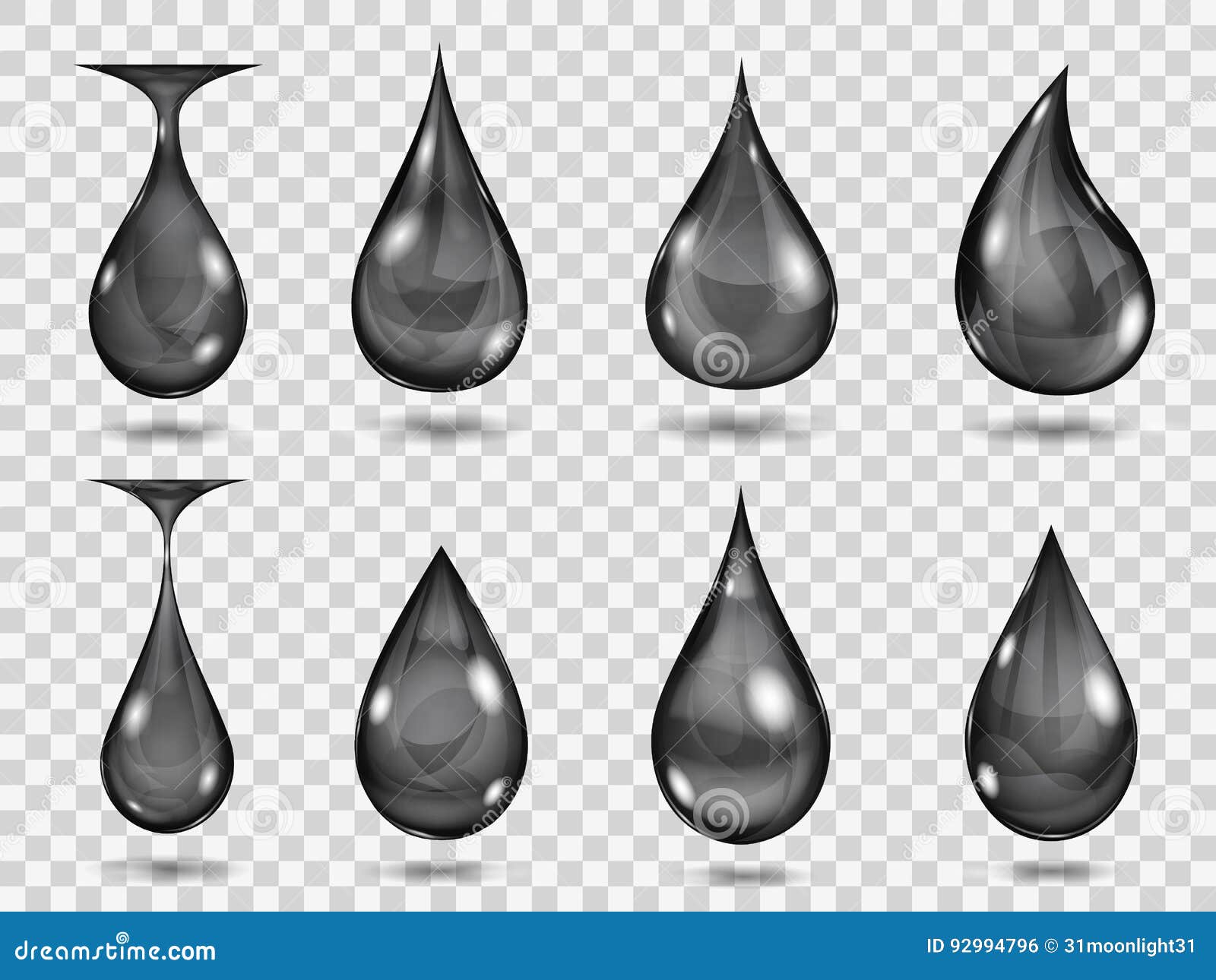 Transparent black drops stock vector. Illustration of black - 92994796