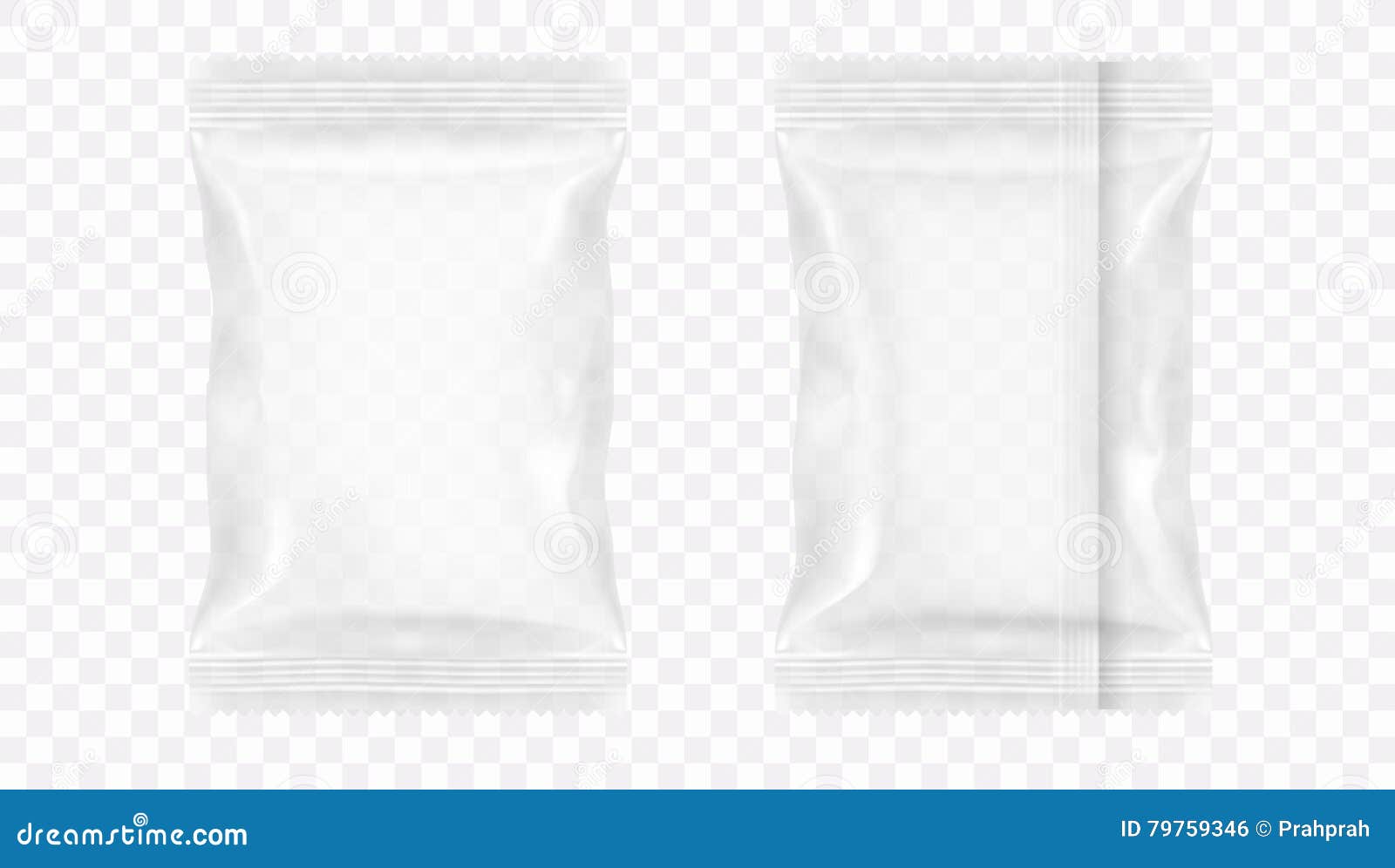 Transparent Blank Packaging. Sachet For Bread, Coffee, Sweets Vector ...